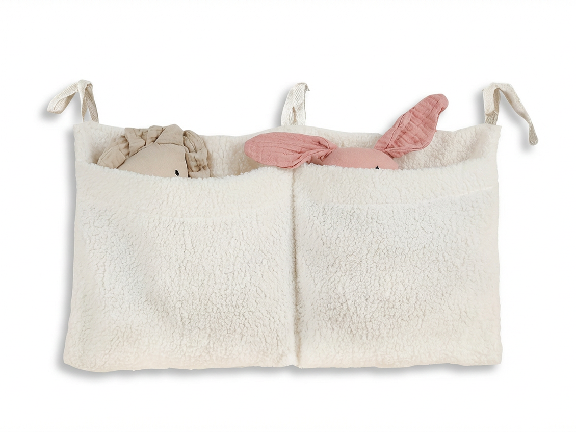 Teddy Fleece Double Pocket Bedside Hanging Storage- PLUSHIE FRIENDZ ...